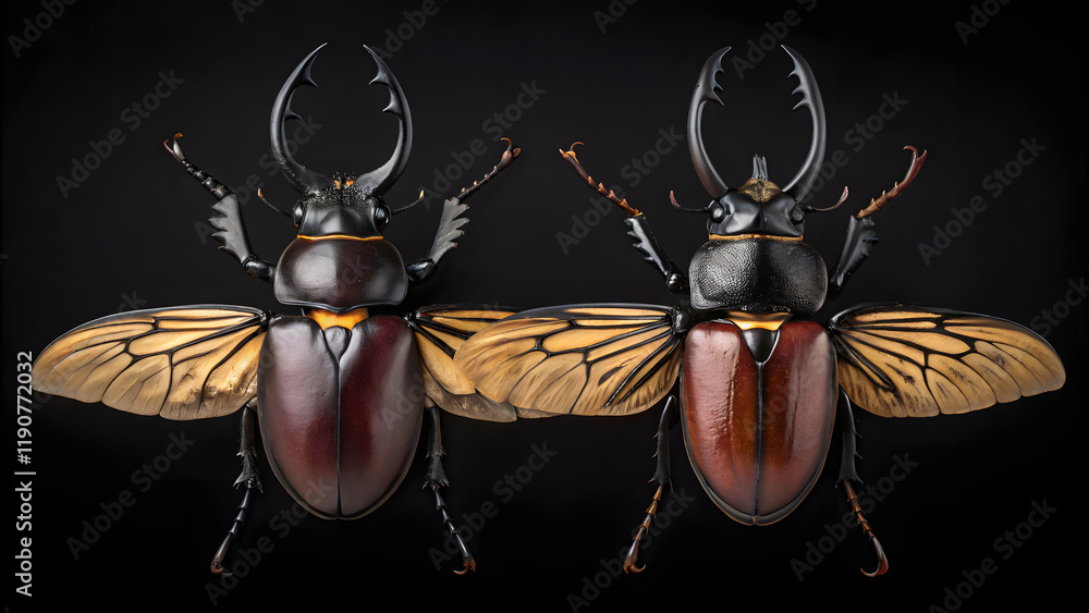 Giant Prionus Beetles Two majestic giant prionus beetles, with their ...