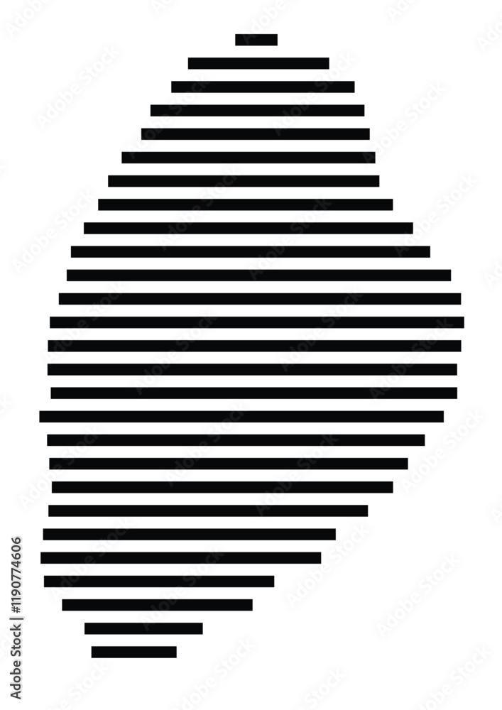 Symbol Map of the Island Kao (Tonga) showing the island with horizontal ...