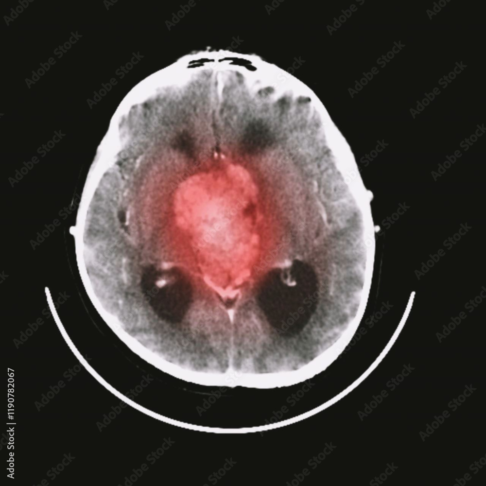 ependymoma , intraventricular mass head ct scan Stock Vector | Adobe Stock