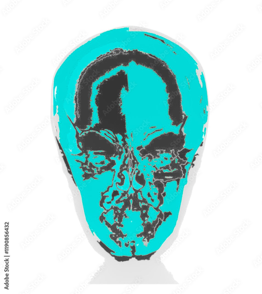 coloured normal head x ray background Human skull xray AP position ...