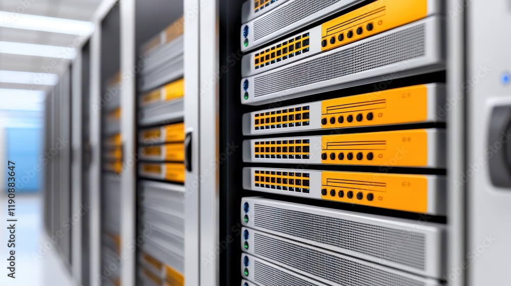 Data Center Server Racks Network Hardware Modern IT Infrastructure ...