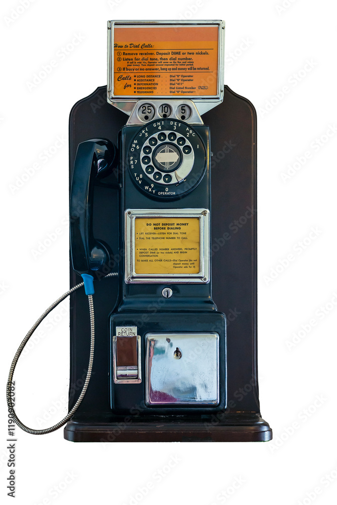 Old style rotary dial payphone isolated on a transparent background PNG ...