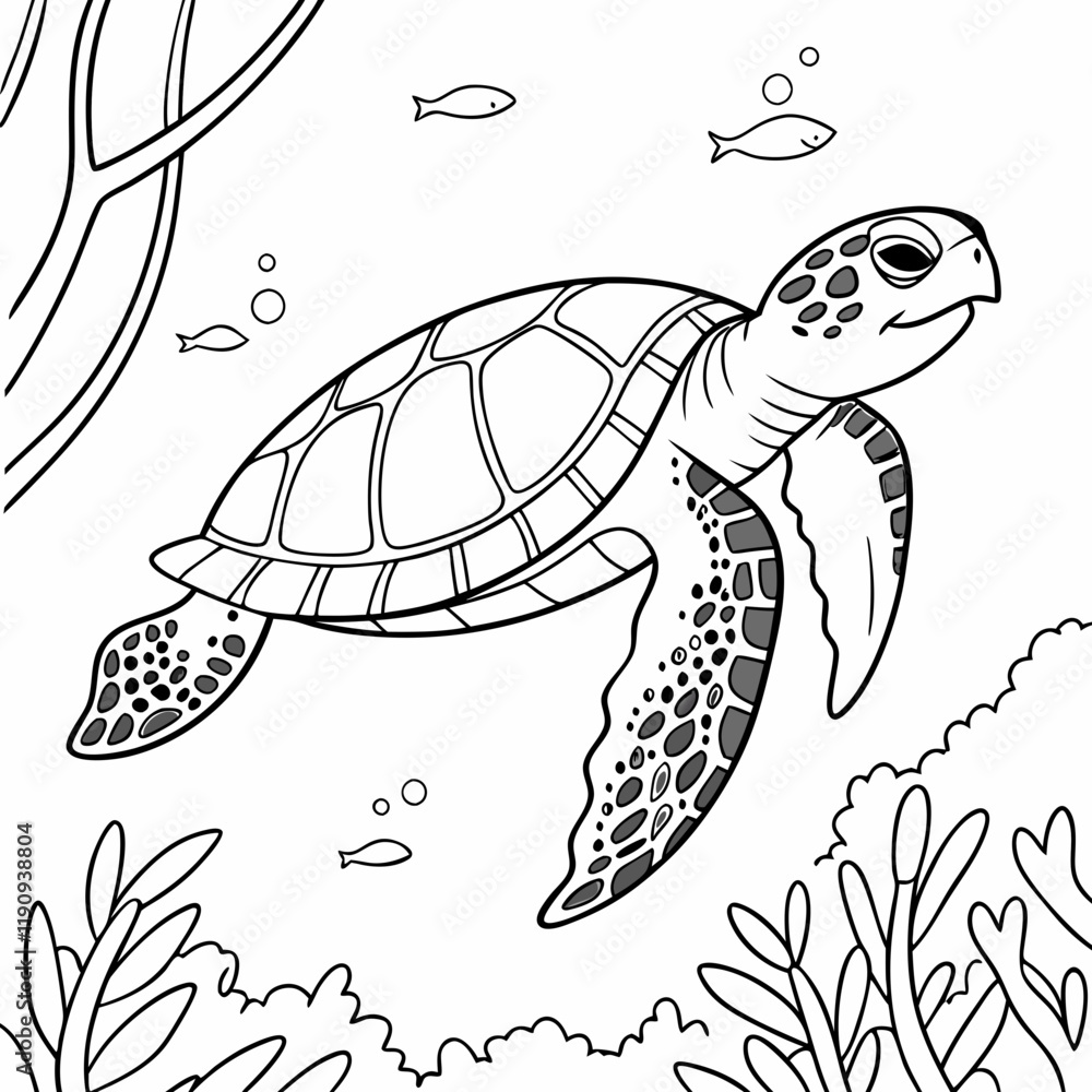 turtle coloring page , coloring page for kids, animal coloring page ...