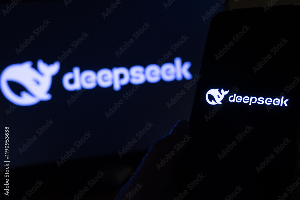 Foto de Stock Qingdao,China-1.12.2025:deepseek is a Chinese artificial intelligence (AI) firm ...
