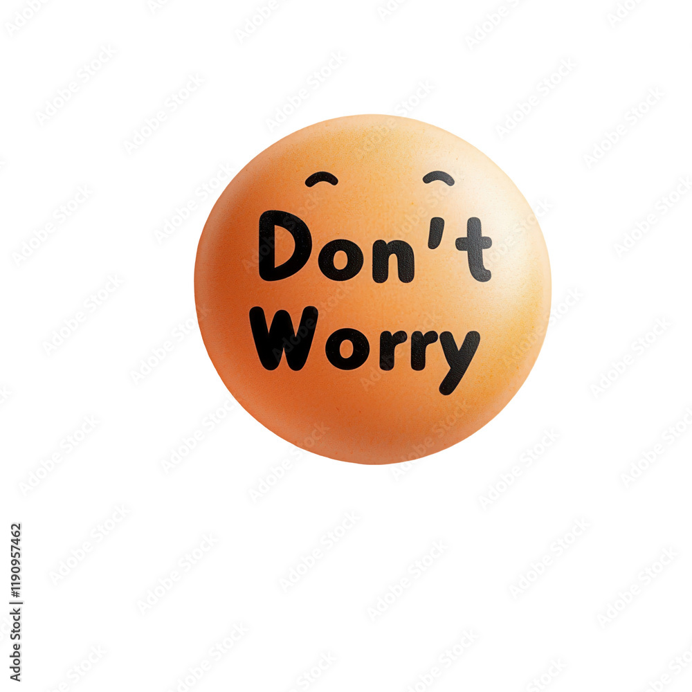 Don’t worry smiley emoji with transparent background digital art ...