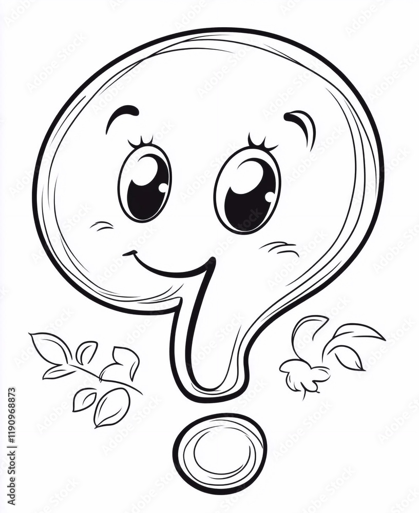coloring pages for children 4-6 years old with kawaii Question Mark ...