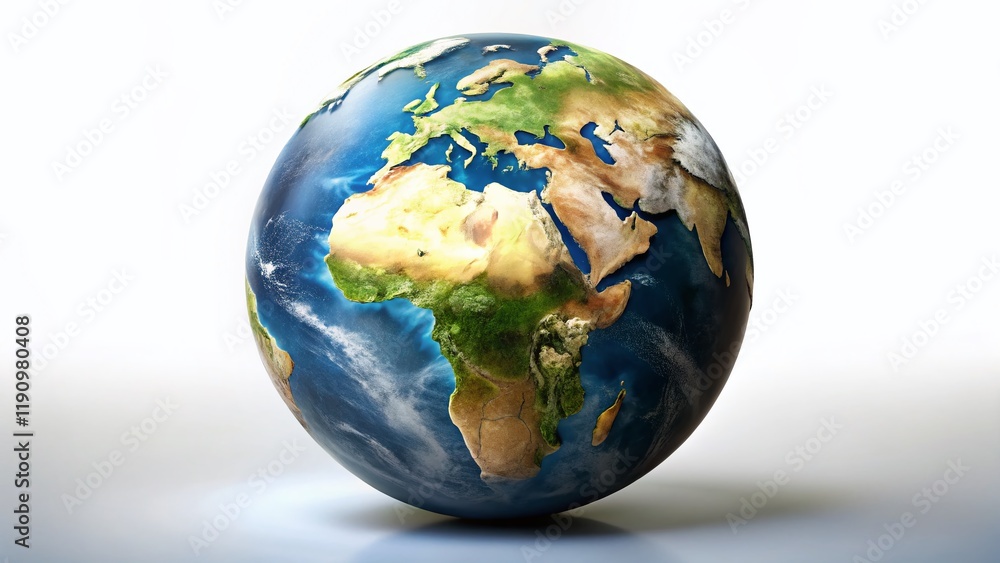 Realistic Earth Globe PNG: High-Resolution Detailed World Map for ...