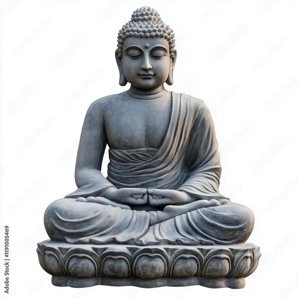 Gautama Buddha god, isolated on pure white background, Ai generated ...