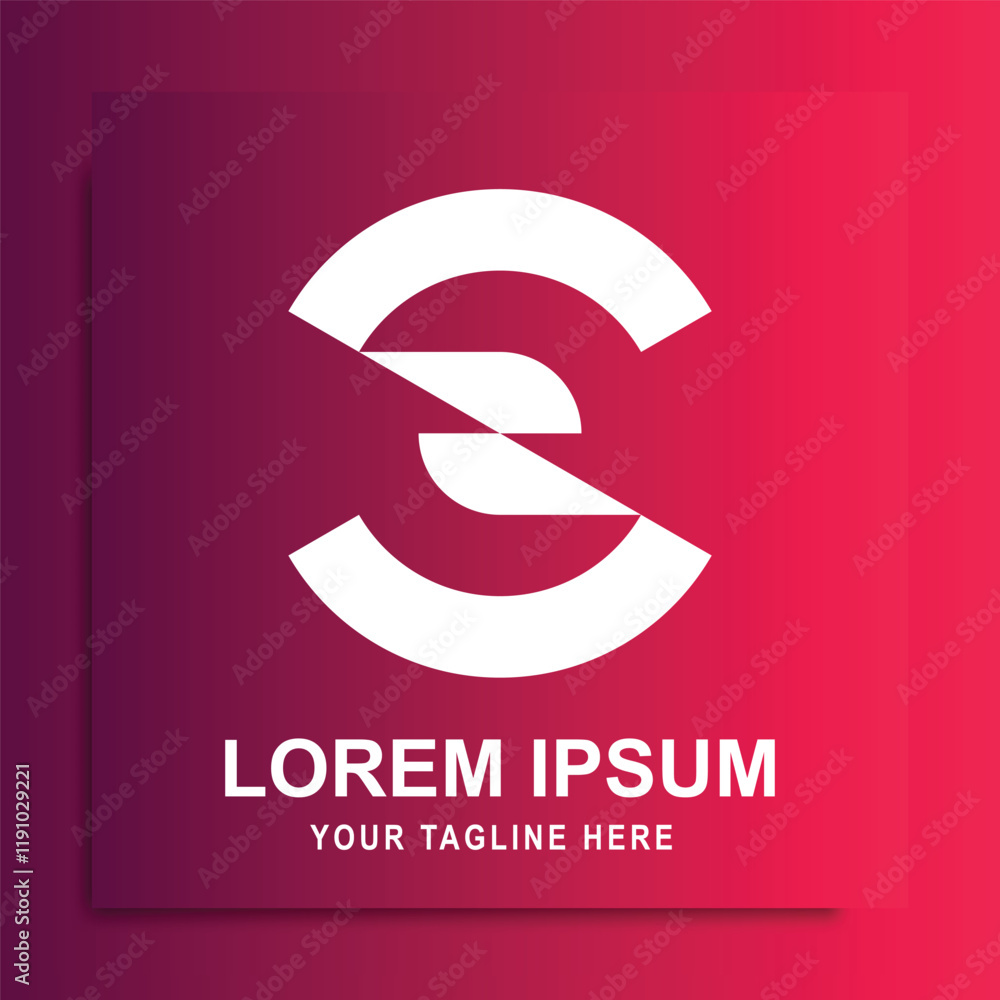 Simple Initial S Letter Logo on Gradient Background. Can be used for ...