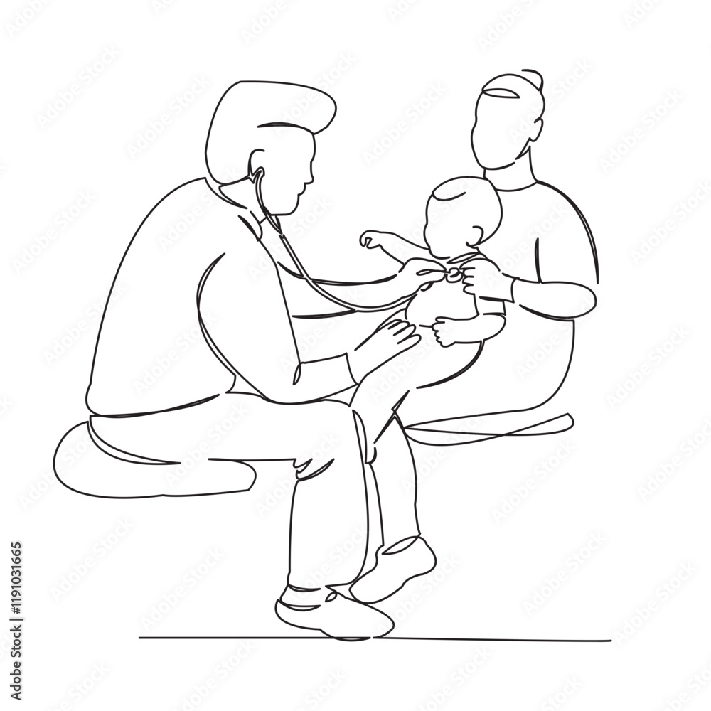 One continuous single drawing line art flat doodle care, woman ...