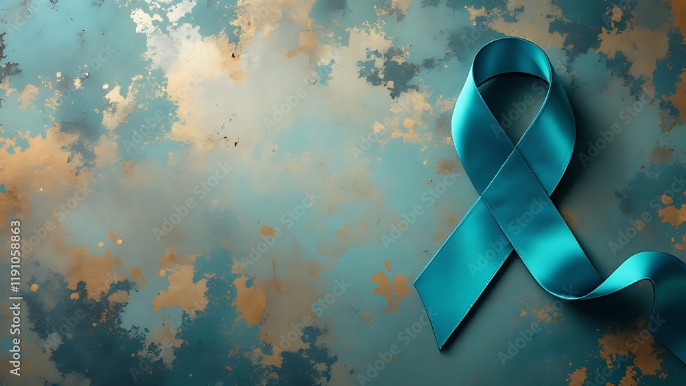Teal awareness ribbon awareness for Ovarian Cancer month, cervical ...
