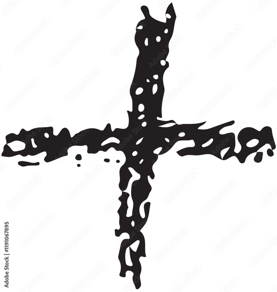 Chalk, crayon hand drawn grunge texture punctuation check marks ...