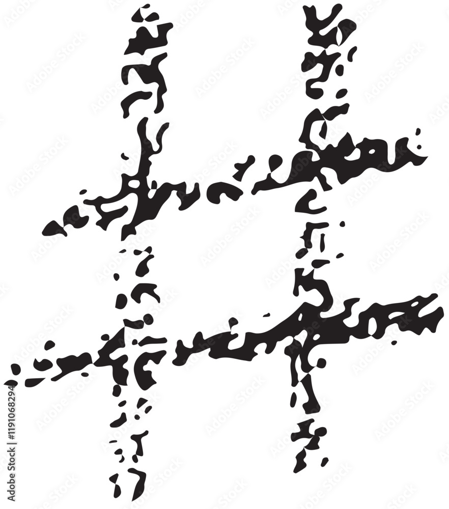 Chalk, crayon hand drawn grunge texture punctuation check marks ...