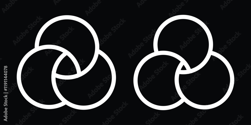 Infographic Venn diagram chart template for business 3 parts, options ...