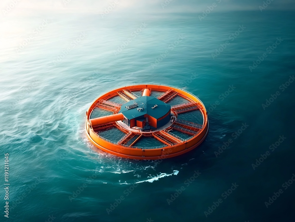 Innovative offshore fish farming facility with an array of modular ...