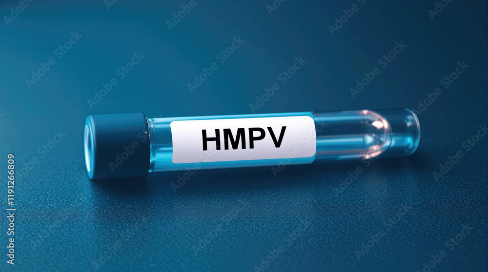Medical sample tube labeled HMPV Testing and research concept Stock ...
