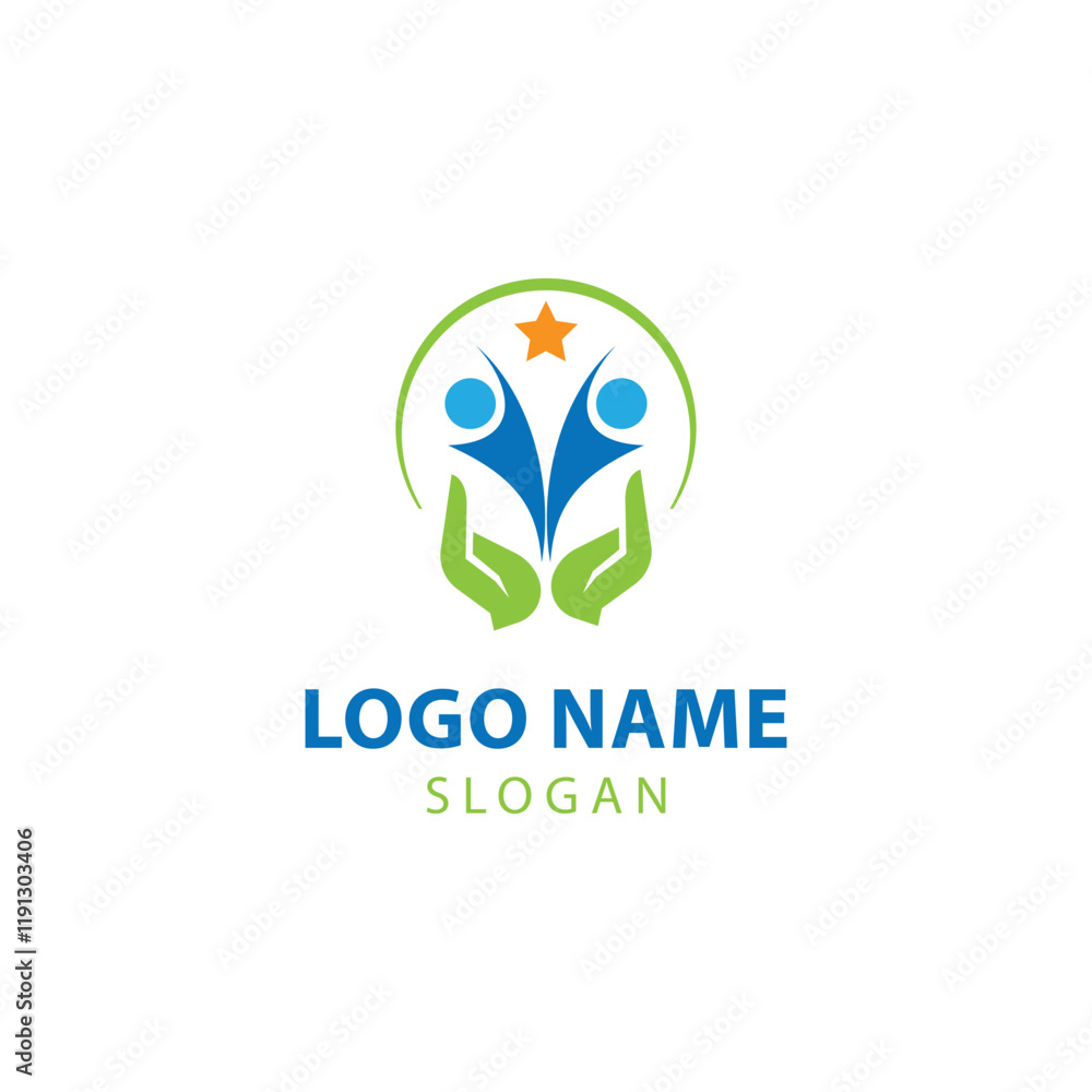 Welfare logo design, Social work logo, Organization logo design, Hand ...