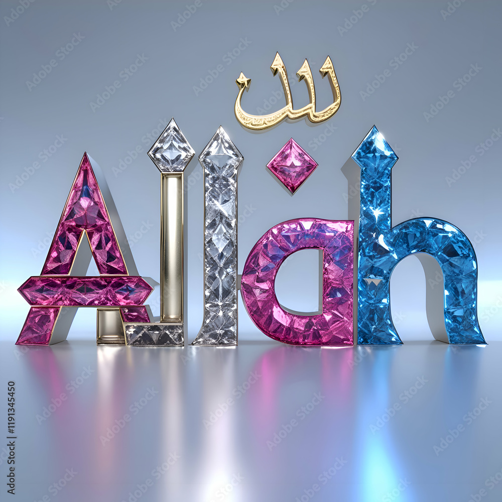 Most Beautiful name of ALLAH with some colorful Stock Illustration ...