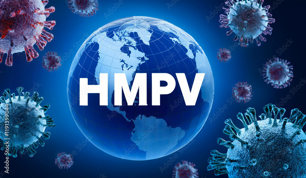 Hmpv human metapneumovirus attacking planet earth Stock Photo | Adobe Stock