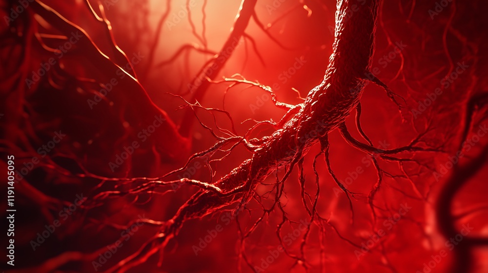 Visualization of the human circulatory system showing arteries veins ...