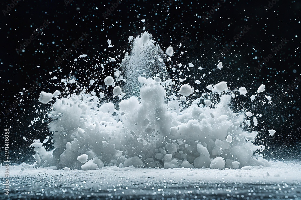 Million of white sand explosion, Photo image of falling down shower ...