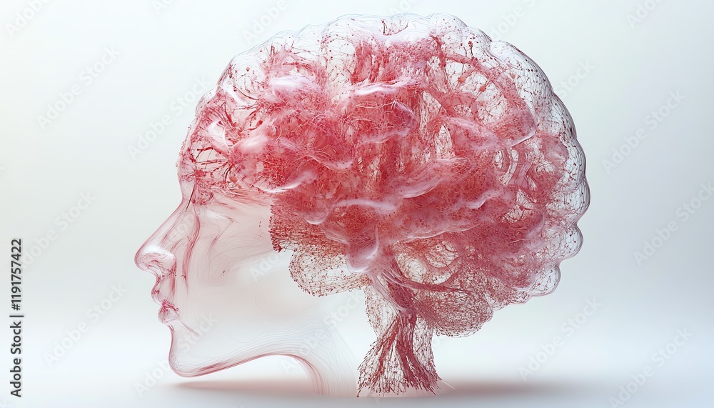 Stock-Illustration „human brain detailed illustration, clean white backdrop, highdefinition ...