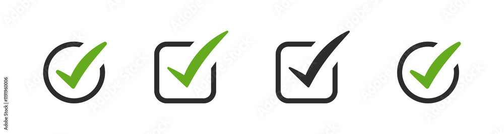 check box icon with correct, accept check mark icons tick box checked ...