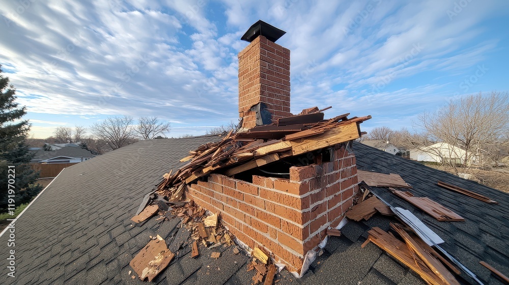 Foto de Stock Water Leak Damage inspection Concept, Roof Inspection ...