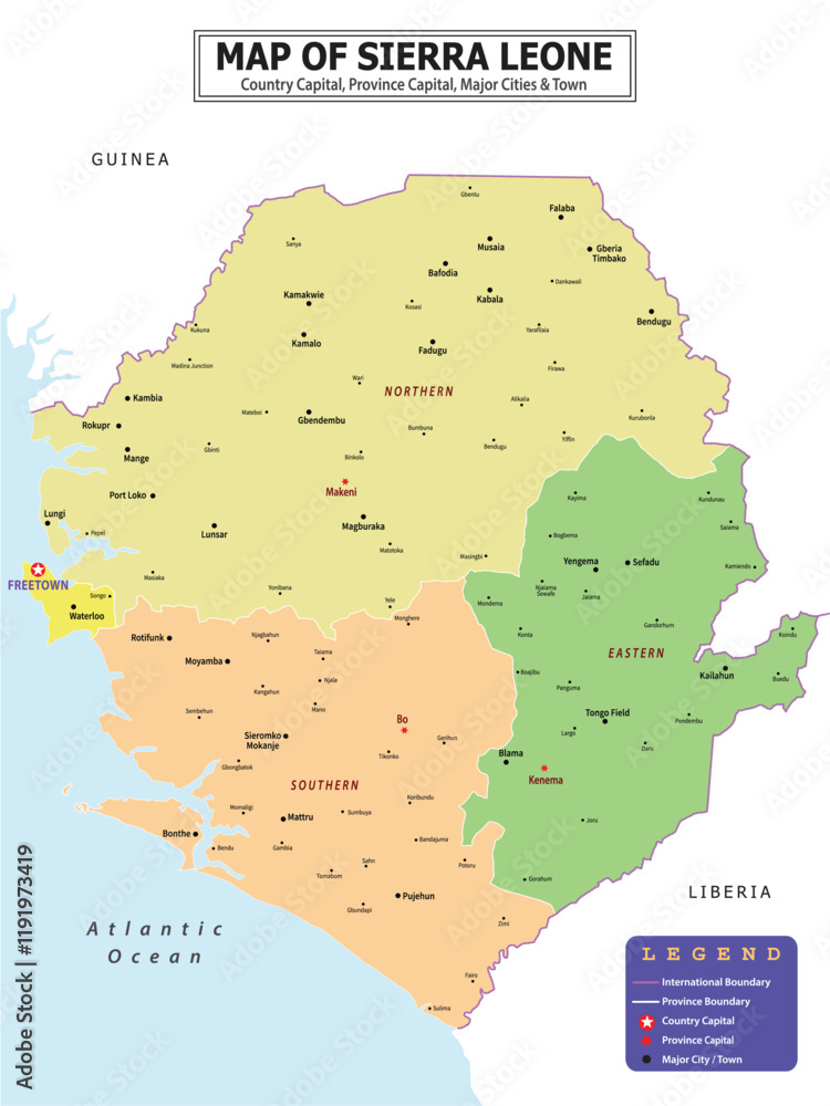 African Countries Geography Political map. Political map of country ...