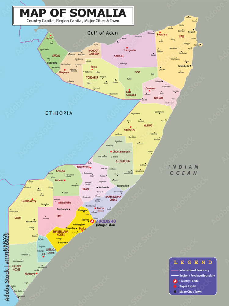 African Countries Geography Political map. Political map of country ...