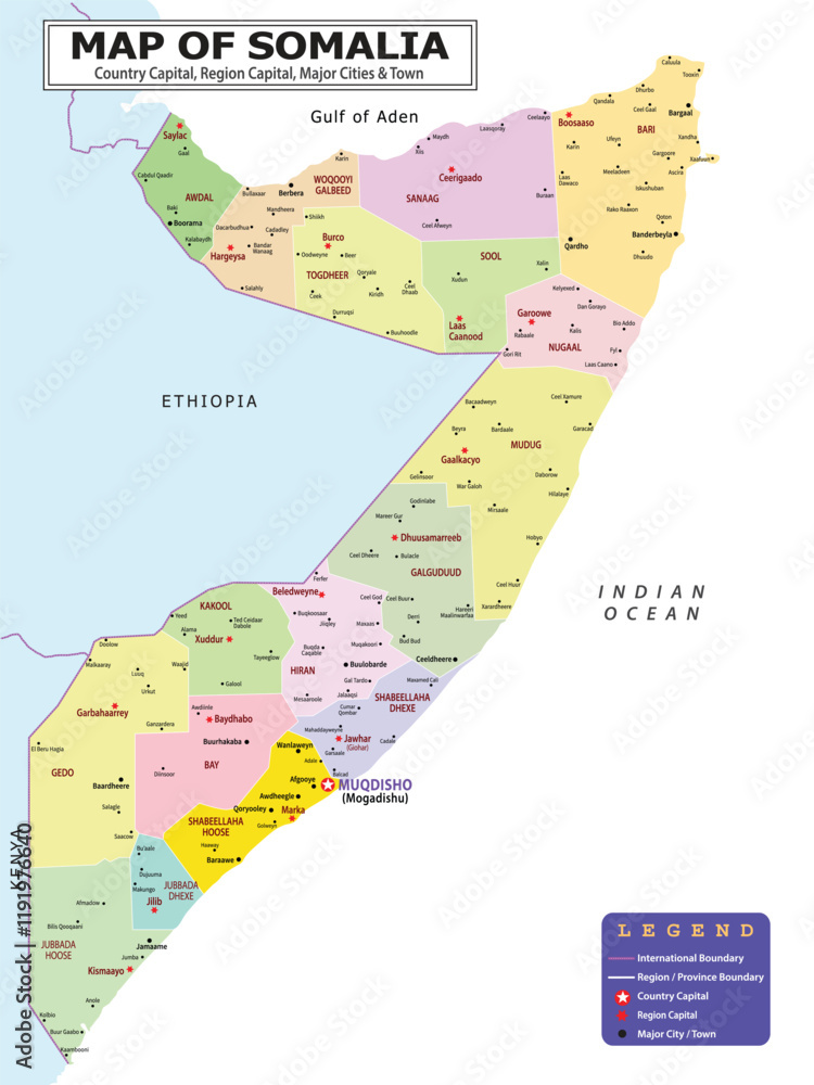 African Countries Geography Political map. Political map of country ...