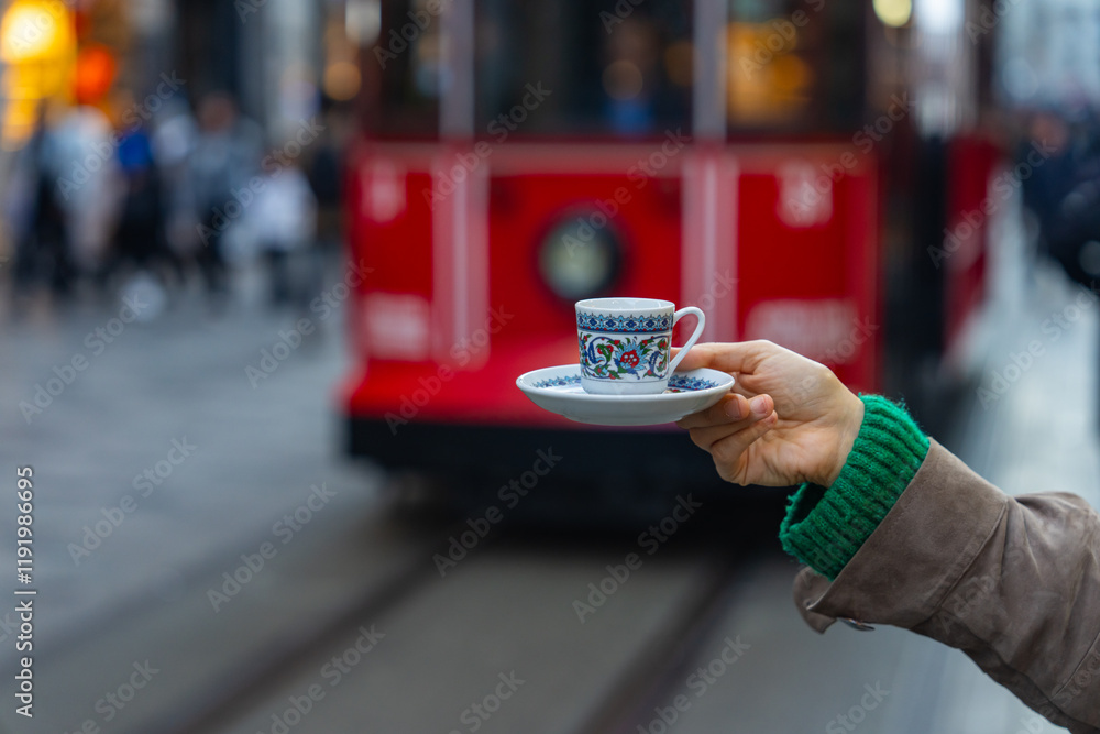 Turkish Coffee (Türk Kahvesi) Photo in Front of Istanbul Classics ...
