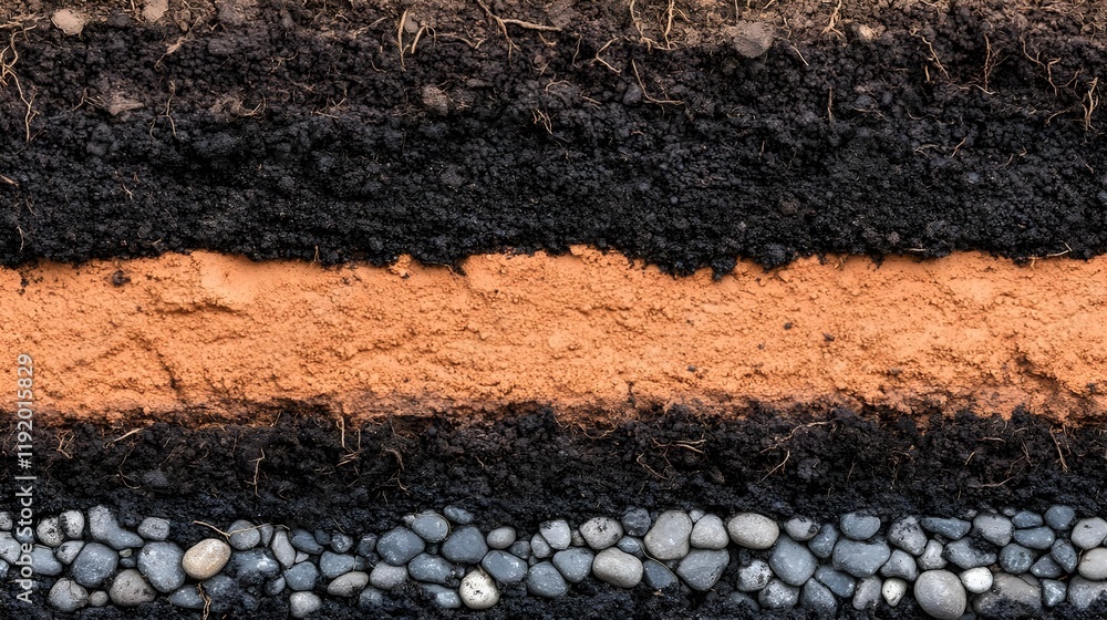 soil layers texture: earth cross section - sustainability Stock ...