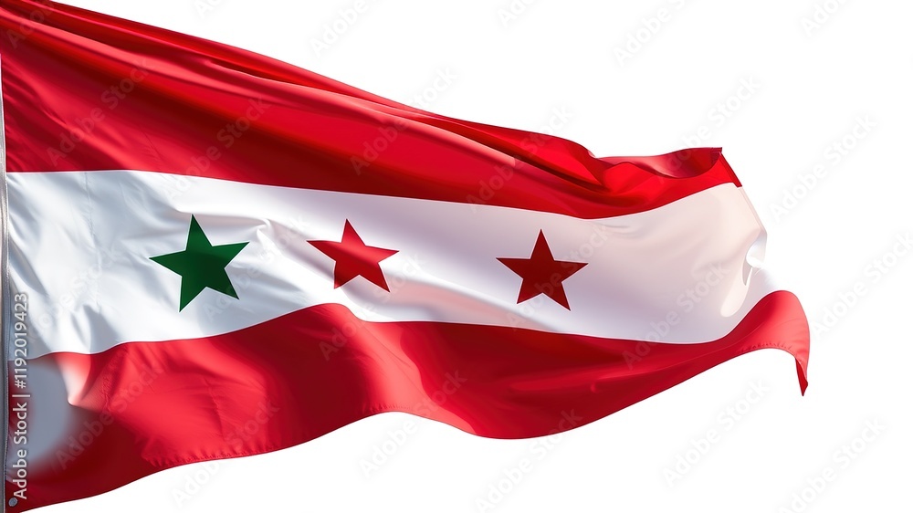 Syrian Arab Republic Flag Mockup, White Background, Design Template ...