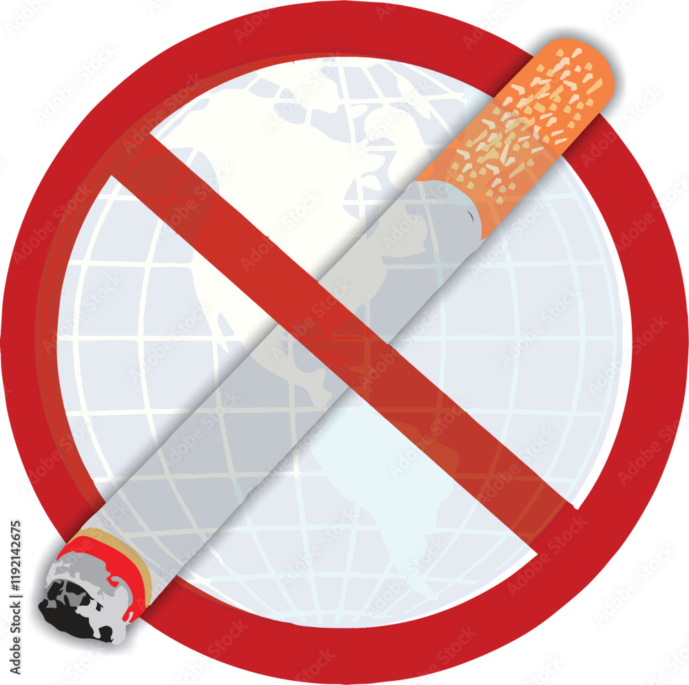 Realistic 3d Smoking Prohibited Sign. No tobacco day symbol. Public ...