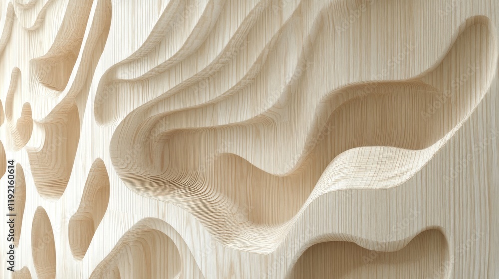 Ash plywood seamless texture with subtle grain lines and light wood ...