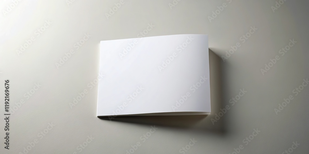 Square Brochure Mockup: Blank White Template with Shadow, Bright Color ...