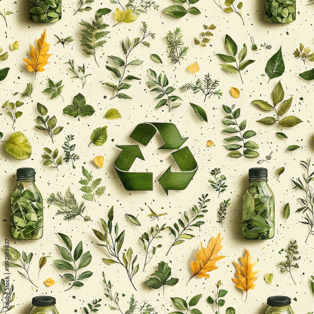 Eco-Friendly Recycling Symbol Seamless Pattern for Sustainable Living ...