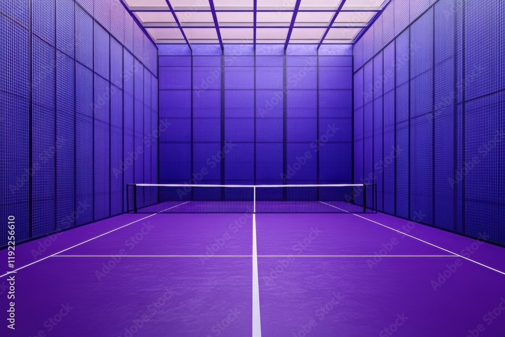 Geometric elegance on a stylish padel court with bold patterns for ...