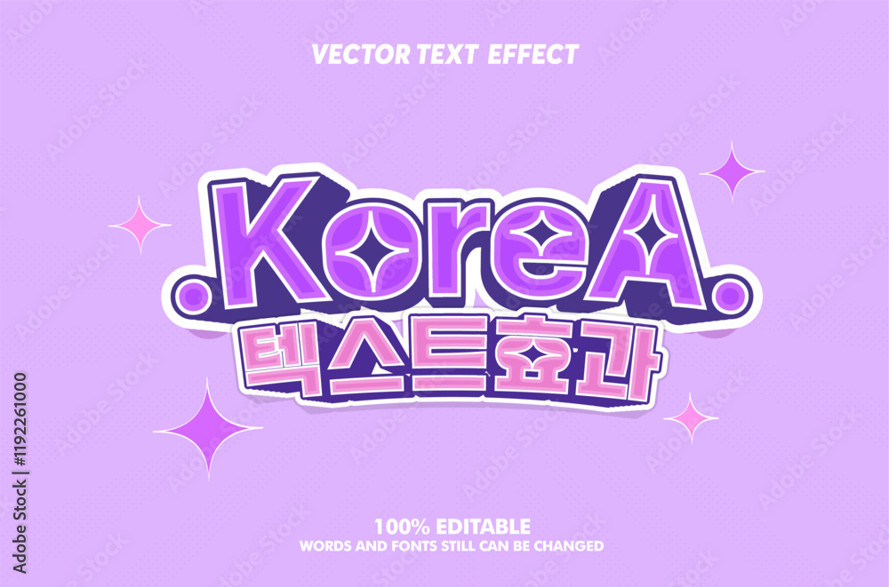 Editable text effect Korean Movie - Drama 3d cartoon template style ...