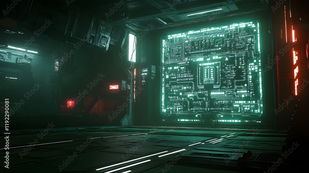 Futuristic technology interface virtual lab digital art sci-fi ...