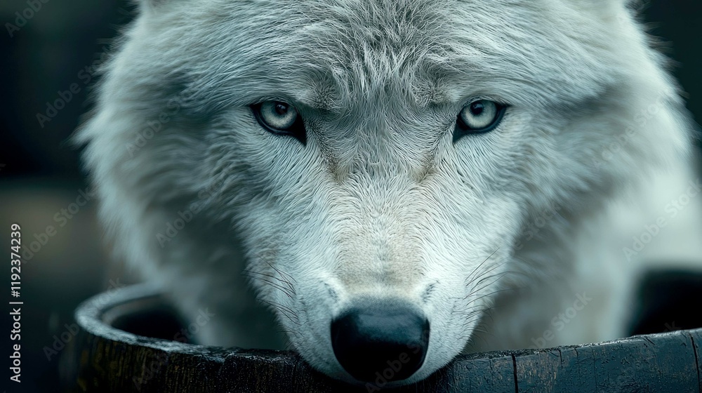 Majestic Arctic Wolf Close-up: Intense Gaze and Flawless Fur. A ...