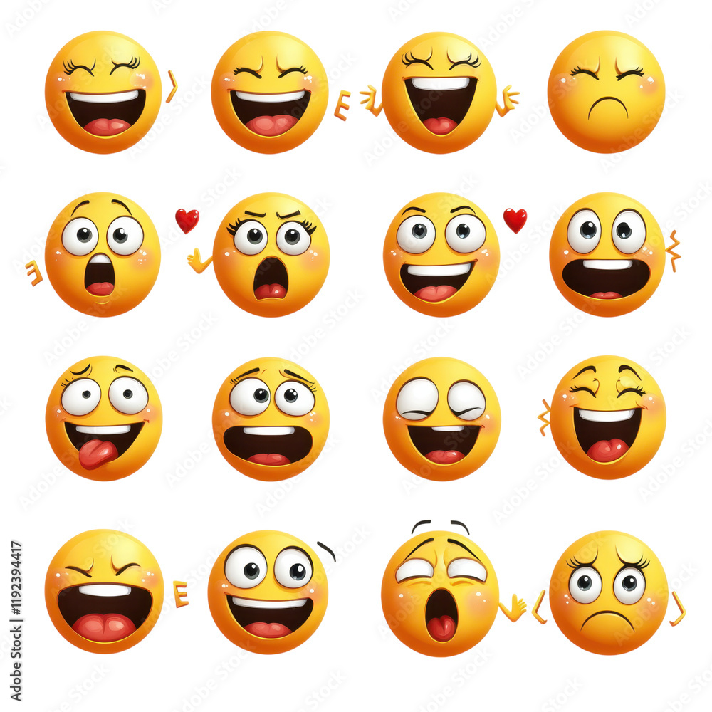 collection of emoji symbols displaying various emotions like happiness ...