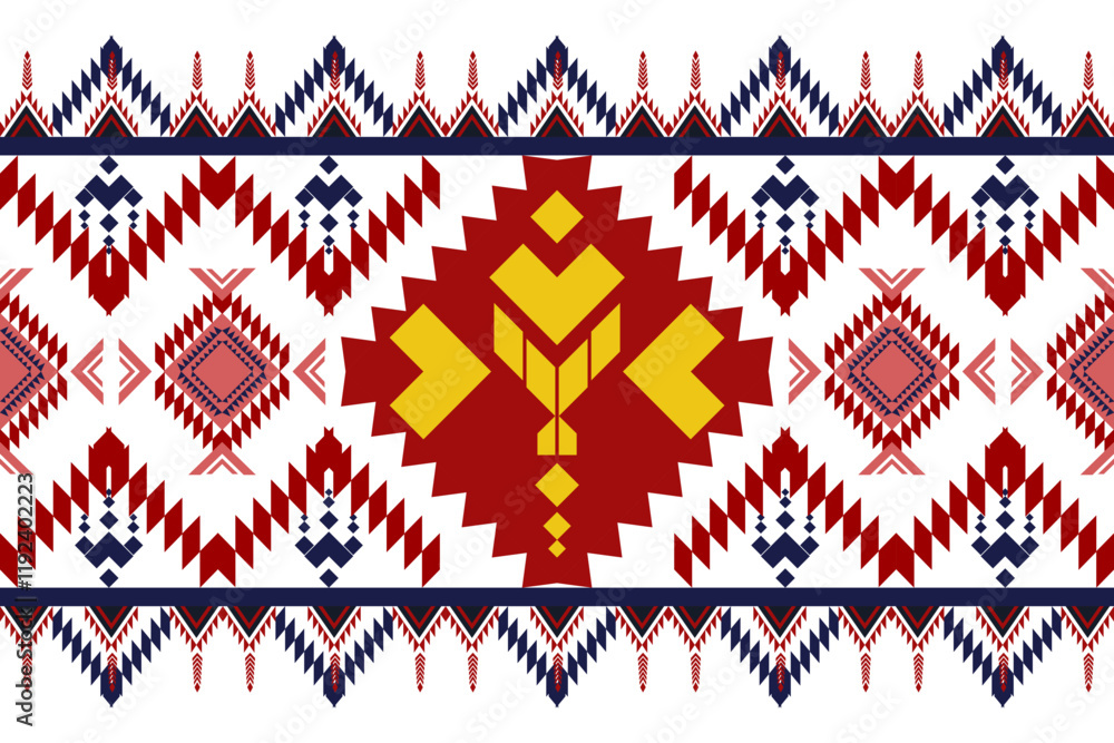 Seamless borders and fabric graphic designs showcase native geometric ...