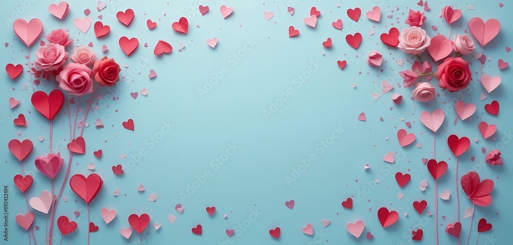 Minimalist Romantic Background with Subtle Heart Details for Artistic ...