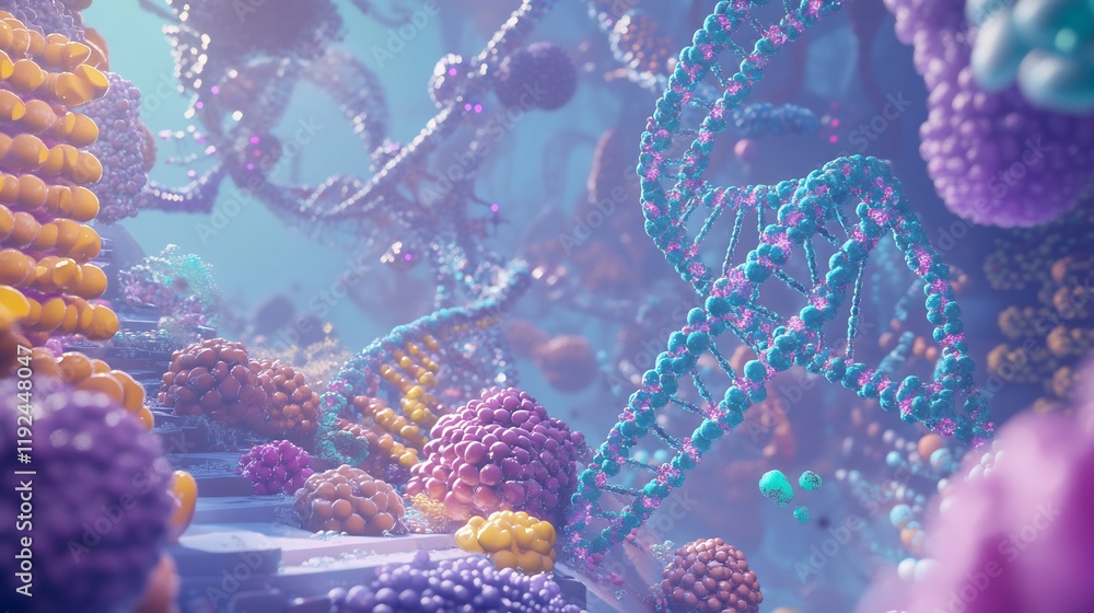 Molecular representation of DNA RNA illustrating nucleotide ...