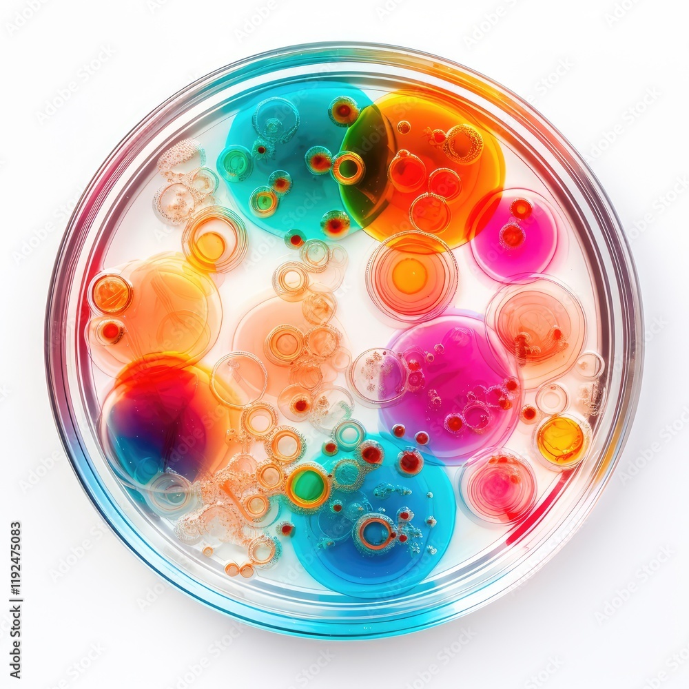 Color Bacteria Culture in a Petri Dish, Microorganisms, Petri Dish and ...