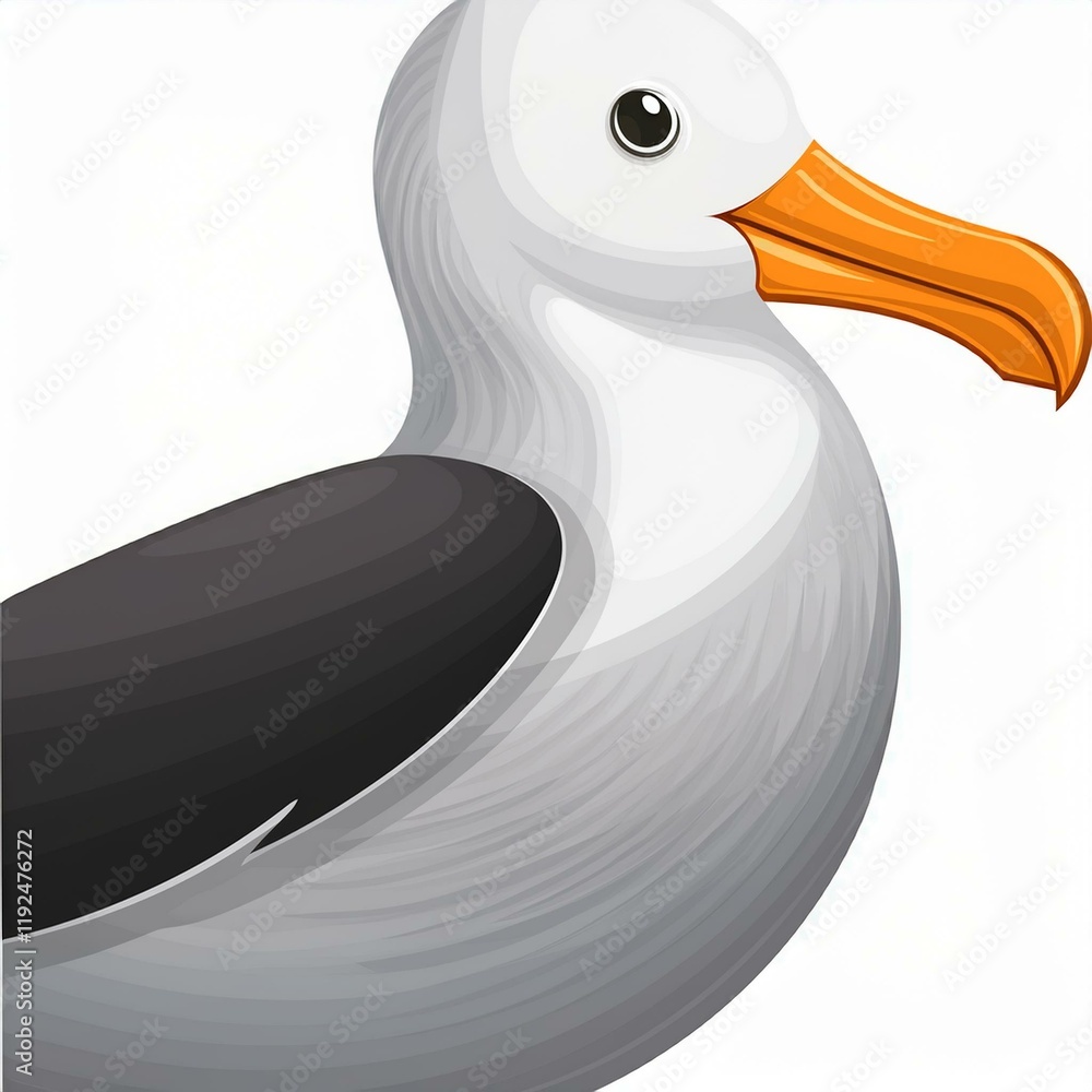 Albatross flat design. isolated on white background Stock Illustration ...