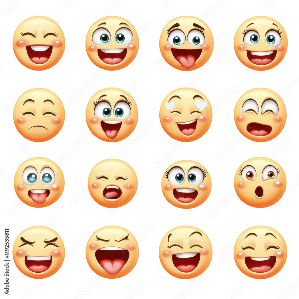 collection of emoji symbols displaying various emotions like happiness ...