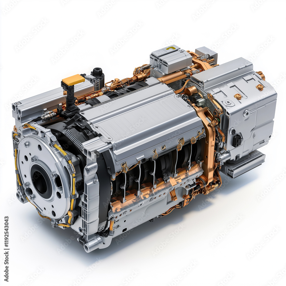 Electric vehicle engine powertrain innovation design. A diagram ...